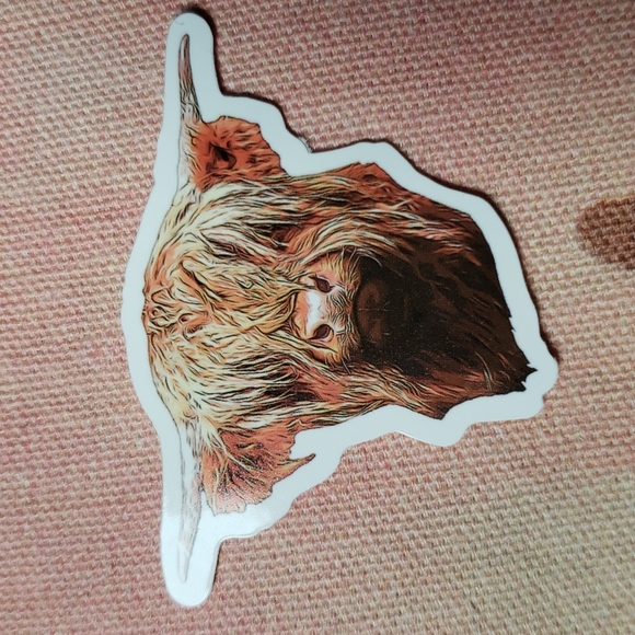 Office | Q Highland Cow Sticker Western Farmhouse Decor Highland Cattle ...